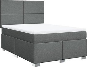 Box spring postel s matrací tmavě šedá 160x200 cm textil 3290533