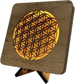 Li-Go "Květ života" lampa 19x19 cm provedení povrchu: dub světlý