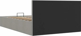 Rám postele s úložným prostorem světle šedý textil 140 x 200 cm 285579