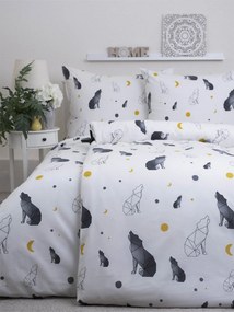 MK Lůžkoviny Francouzské bavlněné povlečení Renforcé - Vlci 220 × 200 cm, 2ks 70 x 90 cm