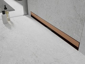 Mexen Flat Wall, sprchový žlab na zeď 2v1, 80 cm, měděná matná, 1C30080