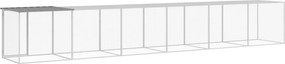 Klec pro kuřata se střechou světle šedá 603 x 98 x 90 cm ocel 3189046