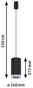 Paulmann 95402 Corus, černé závěsné svítidlo pro Urail, 1x50W E27, výška 27,2cm