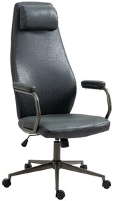 Kancelářská židle Pocatello v industriálním stylu ~ koženka - Černá antik