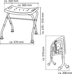 Ridder, Koupelnová židle, sklopná, bílá, A0050301