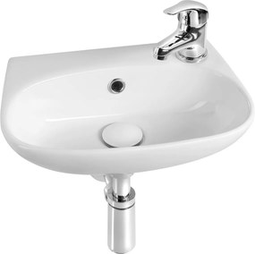 Aqualine VELSA keramické umývátko 40 x 29 cm s otvorem pro baterii s přepadem bílá NP479