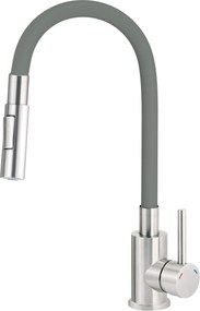 Deante Neo Luno, drezová batéria so silikónovým ramenom a spŕškou, titanium-oceľová, DEA-BOC_T740