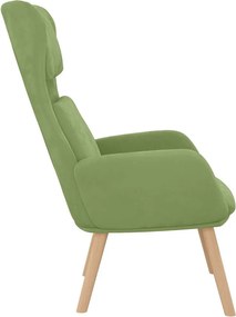 Relaxační křeslo světle zelené samet 341354