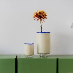 Krémová skleněná váza (výška 26 cm) Milo – ONA