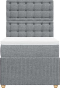 Box spring postel s matrací světle šedá 80 x 200 cm textil 3291897