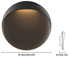 Louis Poulsen Flindt nástěnné svítidlo Ø40cm černé 3.000