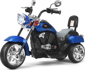 Costway 6 V elektrický motocykl s nastavitelnými světlomety motocykl modrá +