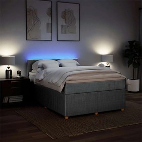 Box spring postel s matrací světle šedá 140 x 190 cm textil 3289751