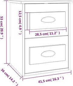vidaXL Nástěnný noční stolek 41,5 x 36 x 53 cm [816400] Barva: dub sonoma