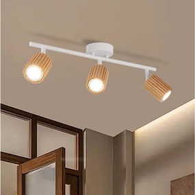 Brilagi - Bodové svítidlo MODERN WOOD 3xGU10/8W/230V dřevo/bílá