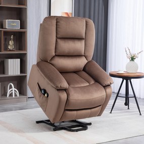 HOMCOM TV křeslo se stojanem, elektrické polohovací křeslo, s masážní funkcí, funkcí polohování, vyhřívání, polyester, 90x93x110cm | Aosom