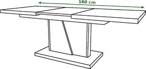 Mazzoni NOIR dub sonoma / černý, rozkládací, konferenční stůl, stolek