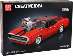 LEAN Toys Stavebnicové kostky – sportovní auto Charger, červené, 1869 dílů