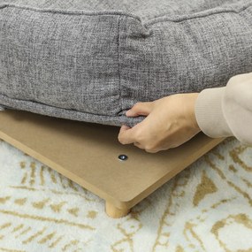 Pohovka pro psy, pohovka pro domácí mazlíčky, pelíšek pro domácí mazlíčky, snímatelné a pratelné čalounění, nature+ tmavě šedá barva