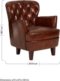 Hnědé kožené křeslo Victor – Premier Housewares
