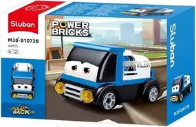 Sluban Power Bricks M38-B1072B Natahovací autíčko s očima Modrá cister