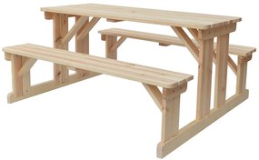 Rojaplast PIKNIK MASIV souprava dřevěná 180 cm - PŘÍRODNÍ