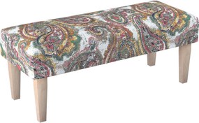 Dlouhá lavička 100x40cm barva vícebarevná látka pletený vzor, vzorované