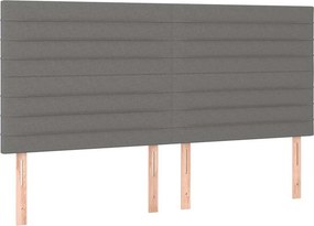 Box spring postel s matrací a LED tmavě šedá 180x200 cm textil 3134974