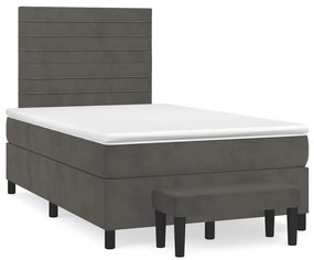 Box spring postel s matrací tmavě šedý 120x190 cm samet 3270476