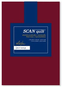 SCANquilt napínací prostěradlo JERSEY ELASTIC LYCRA vínová výška matrace do 30 cm 90 x 200 cm