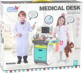 LEAN Toys Sada malého doktora lékařský vozík RTG EKG světla zvuk 36 ks