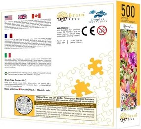 BRAIN TREE Puzzle Květiny a motýli / 500 dílků / od 14 let