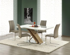 Jídelní stůl KANE - 160x90x76 cm - bílý/dub sonoma