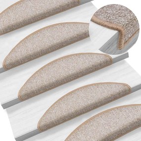 Schodové rohože 20 ks 56 x 17 x 3 cm světle hnědé půlkulaté 3365783