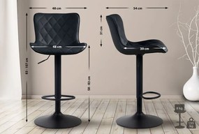 Bhm germany Barové židle Emma (SET 2 ks), syntetická kůže, černá