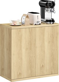 HOMCOM komoda v dekoru dubu — dvojitá dvířka s tlumeným dovíráním a nastavitelnou policí, 78 × 39 × 79 cm | Aosom