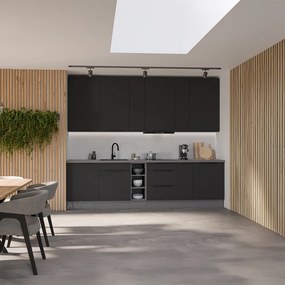 ARIA ab | horní skříňka 60 G-108 1F policová | 60 cm | EXTRA VYSOKÁ | ANTI FINGERPRINT povrch | antracit/černá