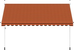 Ručně zatahovací markýza 400 cm oranžovo-hnědá 145840