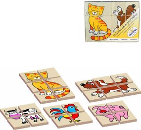 DETOA DŘEVO Puzzle skládanka zvířátka 12 dílků *DŘEVĚNÉ HRAČKY* dt14291