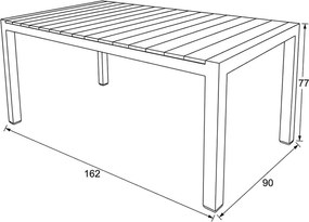 Autronic Zahradní stůl AZT-S1514 BK 160x90 cm
