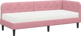 Rohový rám postele Růžová 80 x 200 cm samet 3394137