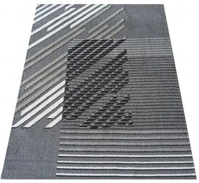 Designový koberec v šedé barvě s pruhy Šířka: 160 cm | Délka: 220 cm