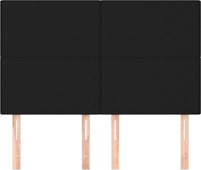 Čelo postele černé 144x5x118/128 cm látkové 3116052