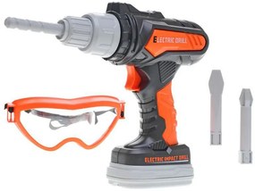 Vrtačka příklepová 20 cm na baterie se zvukem + ochranné brýle 14,5 cm a 2 vrtáky