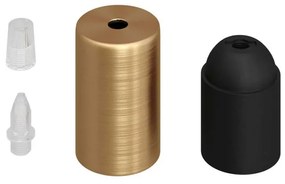 creative cables Válcová kovová objímka E27 v sadě Barva komponentu: Černá perleť, Kabelová průchodka: Kuželová