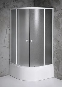 Aqualine, ARLEN čtvrtkruhová sprchová zástěna 800x800mm, sklo BRICK, BTR803
