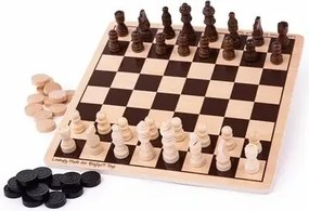 Bigjigs Toys Dřevěné šachy a dáma / od 3 let
