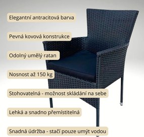Vikio Zahradní jídelní set pro 4 osoby DT257-140 antracit