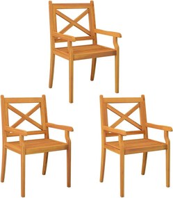 Zahradní jídelní židle 3 ks masivní akáciové dřevo 310306