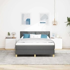Postel s boxspringem s polštářem Tmavě šedá 140 x 190 cm textil 3338994